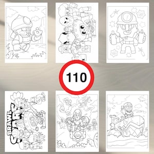 Brawl Stars Coloring Book: 110 Pages of Fun (digital Download) - Etsy
