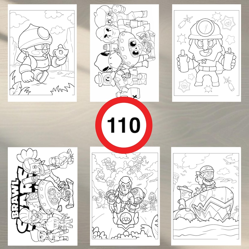 Brawl Stars Coloring Book: 110 Pages of Fun (digital Download) - Etsy