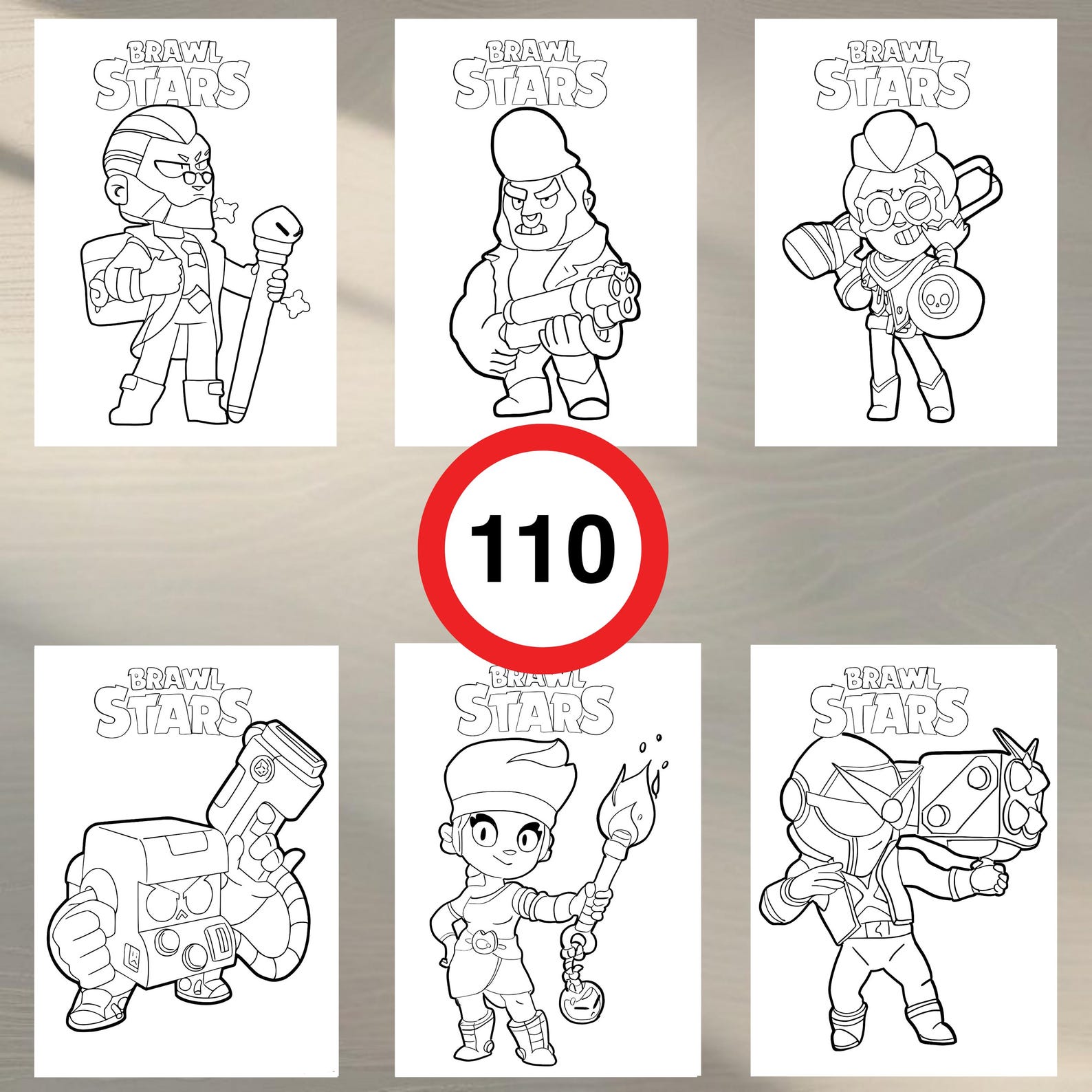 Brawl Stars Coloring Book: 110 Pages of Fun (digital Download) - Etsy