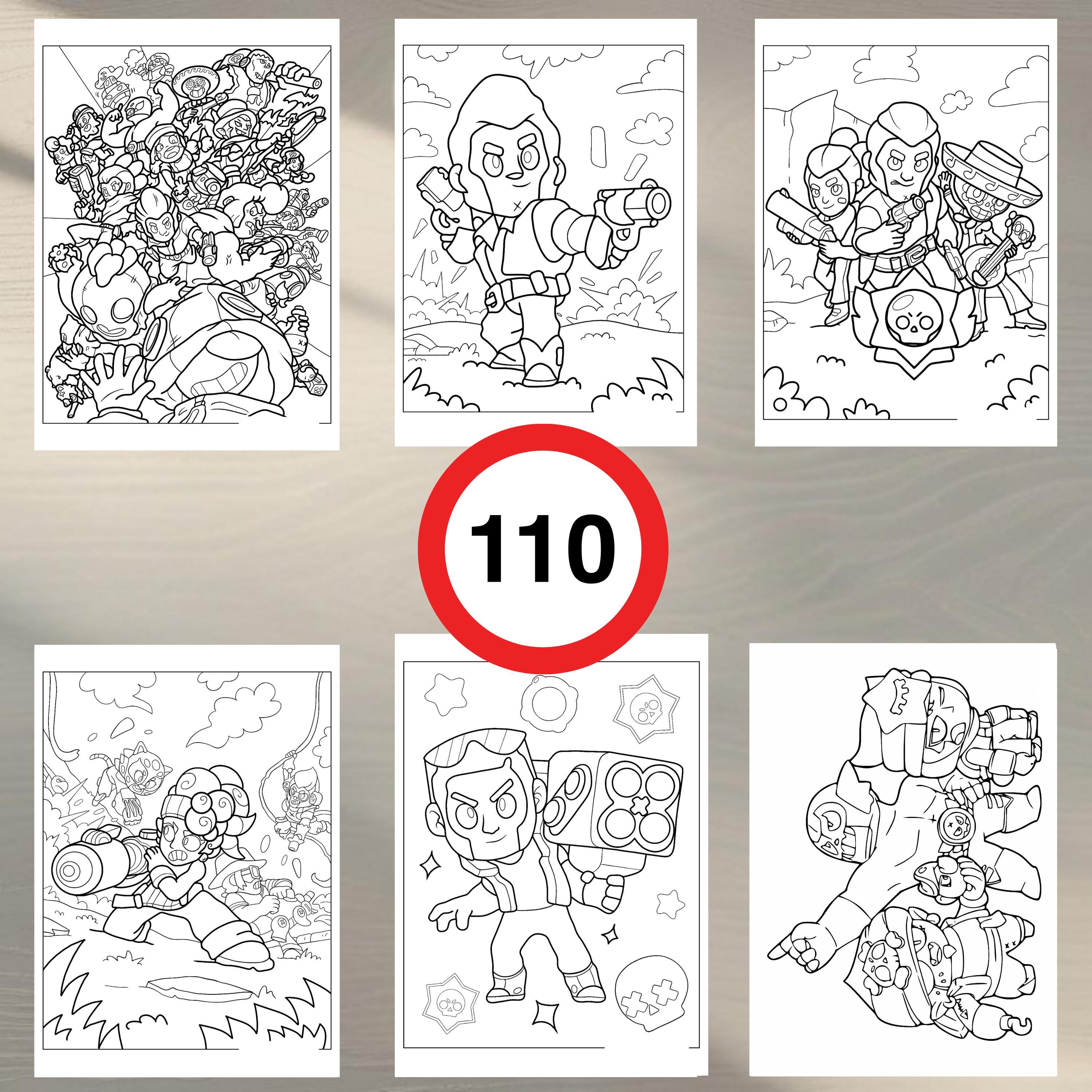 110 Pages Brawl Stars Coloring Book | Digital Download | Coloring Pages ...
