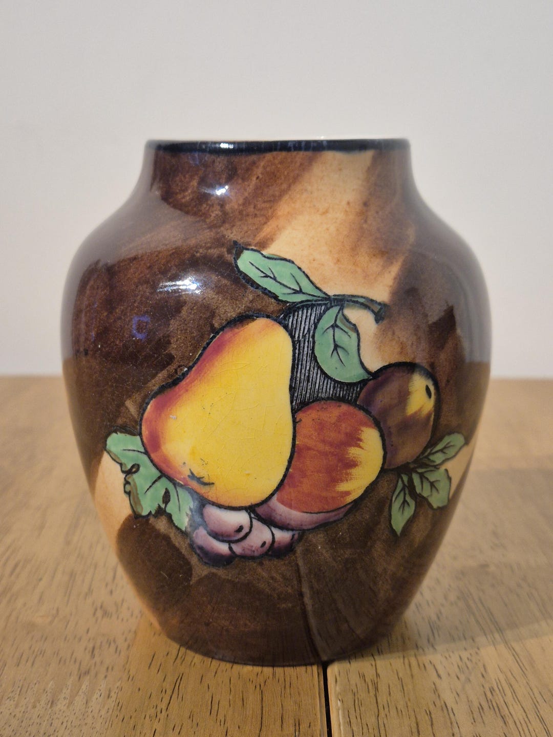 Vintage English Art Pottery Vase – H&K Tunstall “luscious” Fruit Design ...