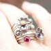 Sterling Silver Flower Bud Ring - Dainty Floral Stacking Jewelry - Etsy