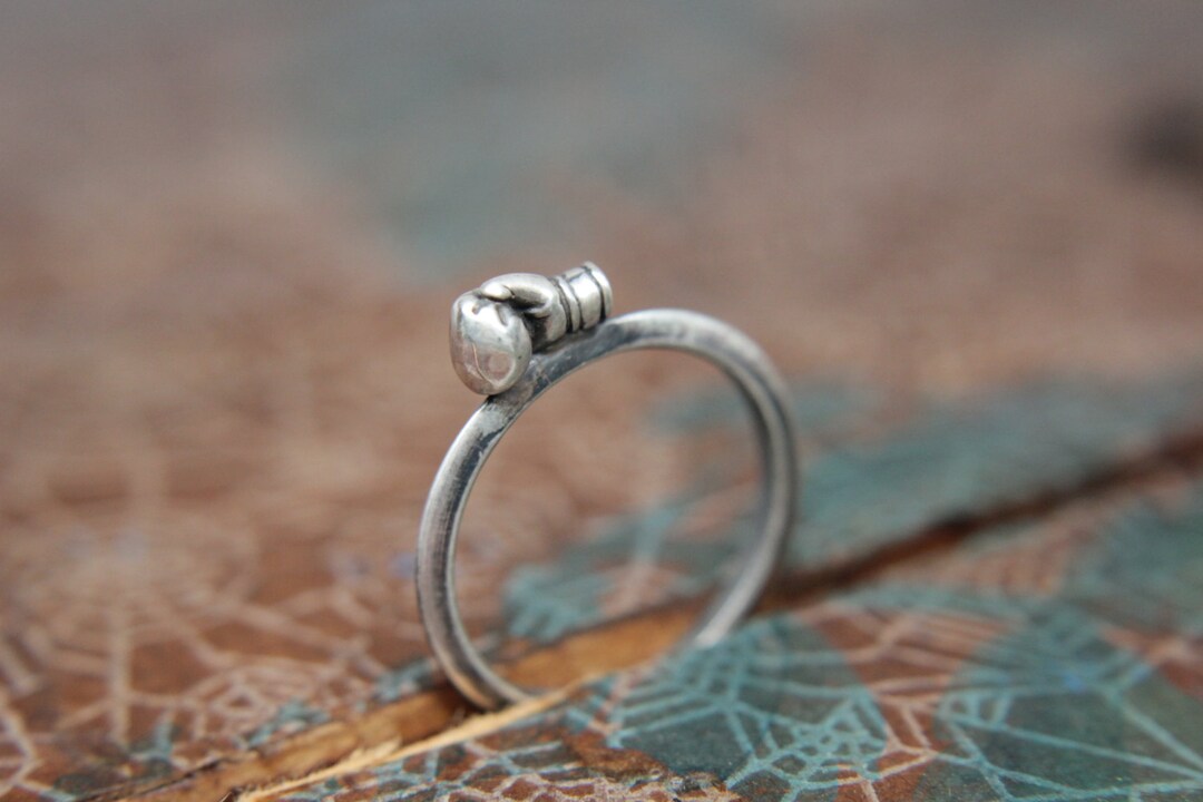 Sterling Silver Boxing Glove Stacking Ring, Feminist Jewelry - Etsy
