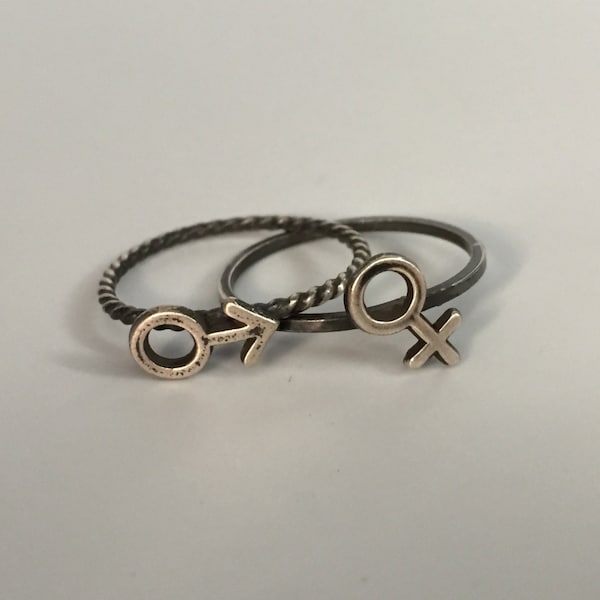 Male Female Symbol Ring - Etsy