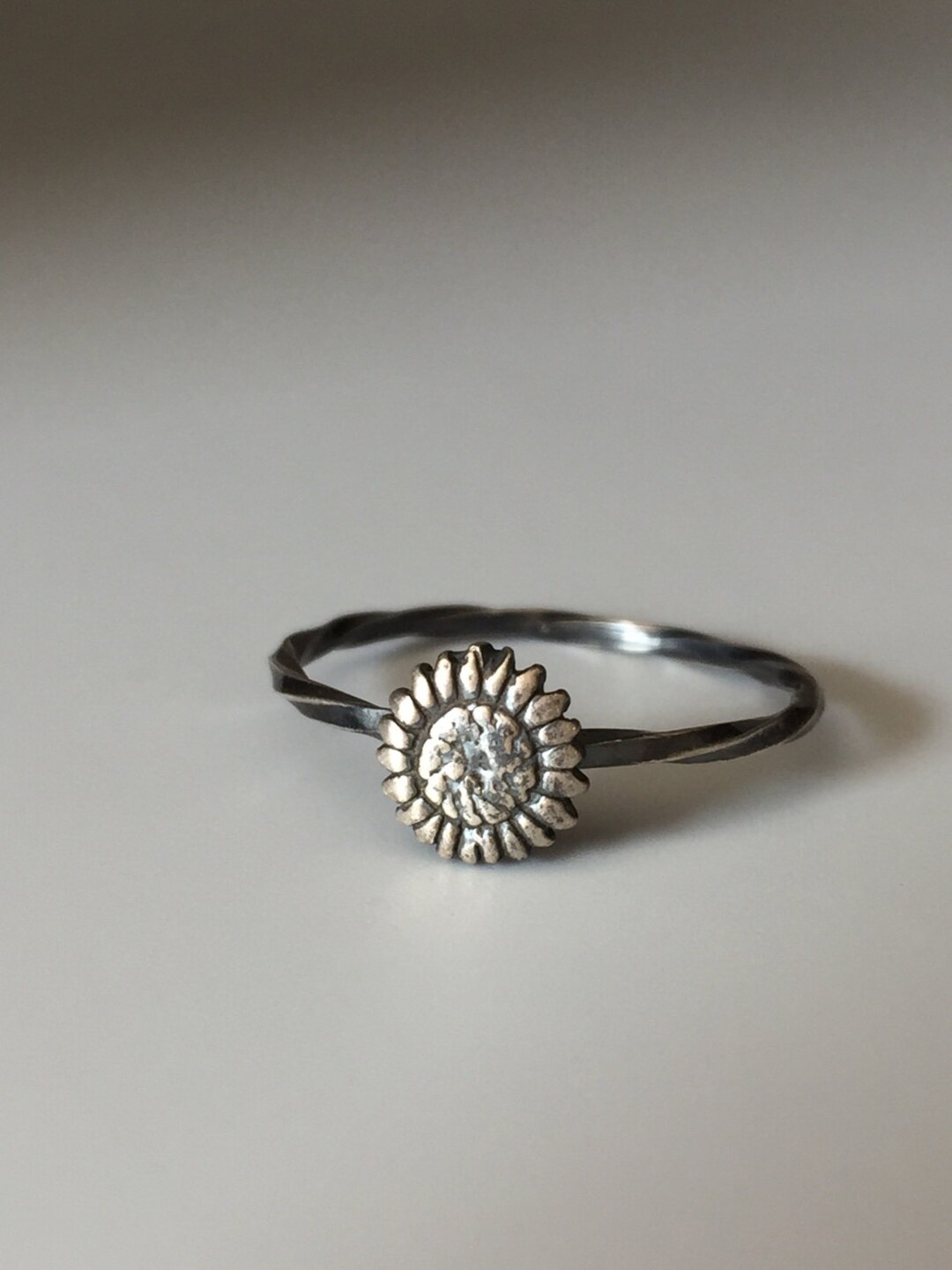 Sunflower Stacking Ring. Sterling Silver Stacker Jewelry Mix and Match ...