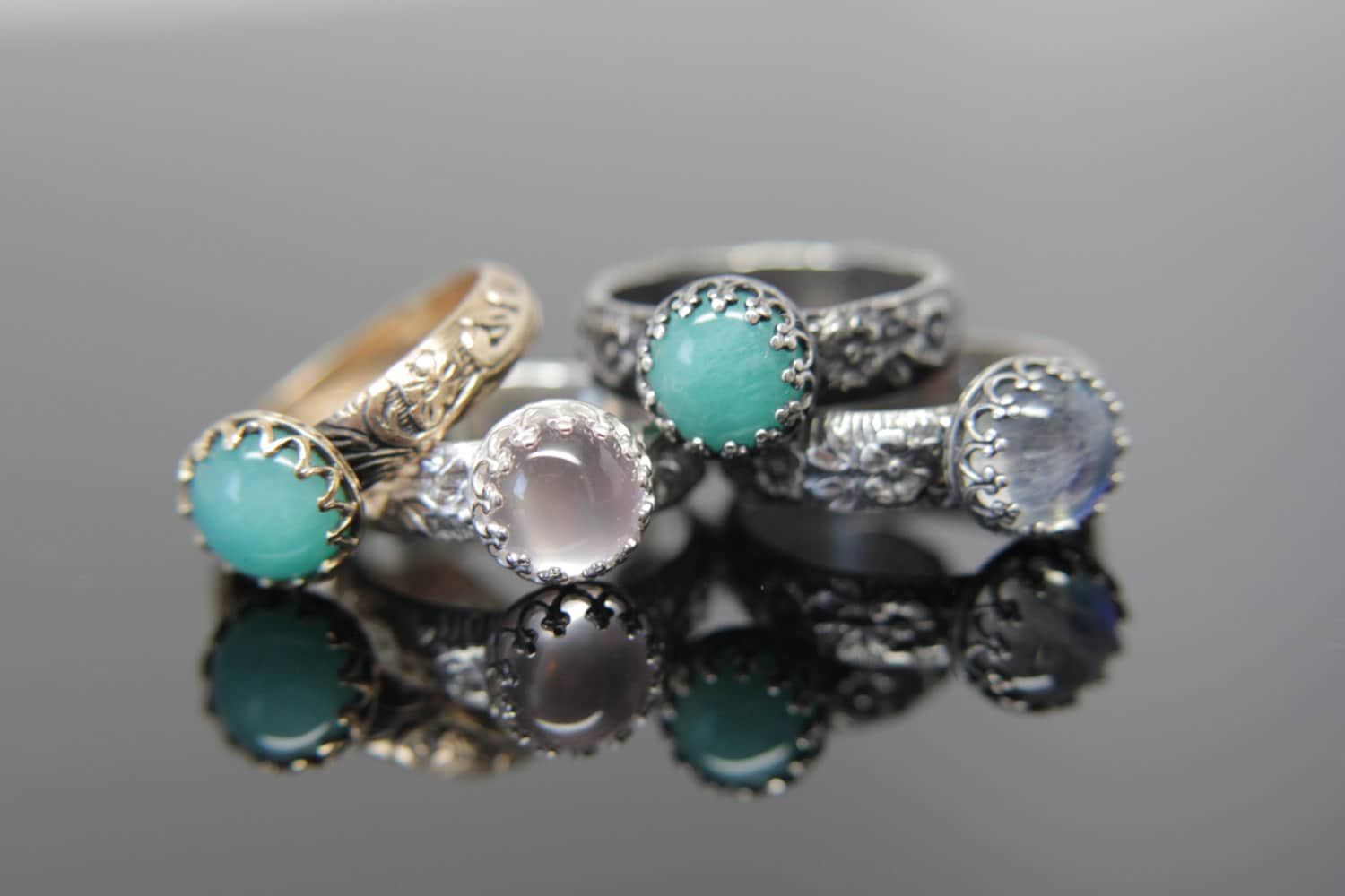 Queen for a Day Ring in Sterling Silver. Feminine Patterned Band ...