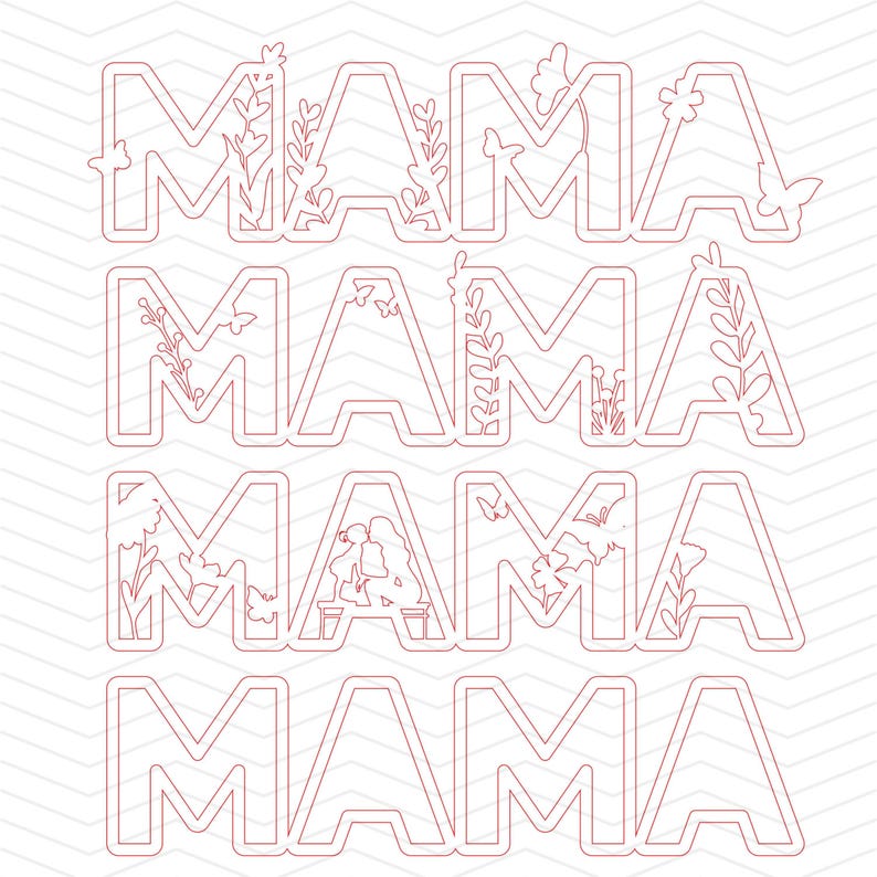 MAMA 3D Laser Cut File: Mother & Kid SVG Template (digital Download) - Etsy