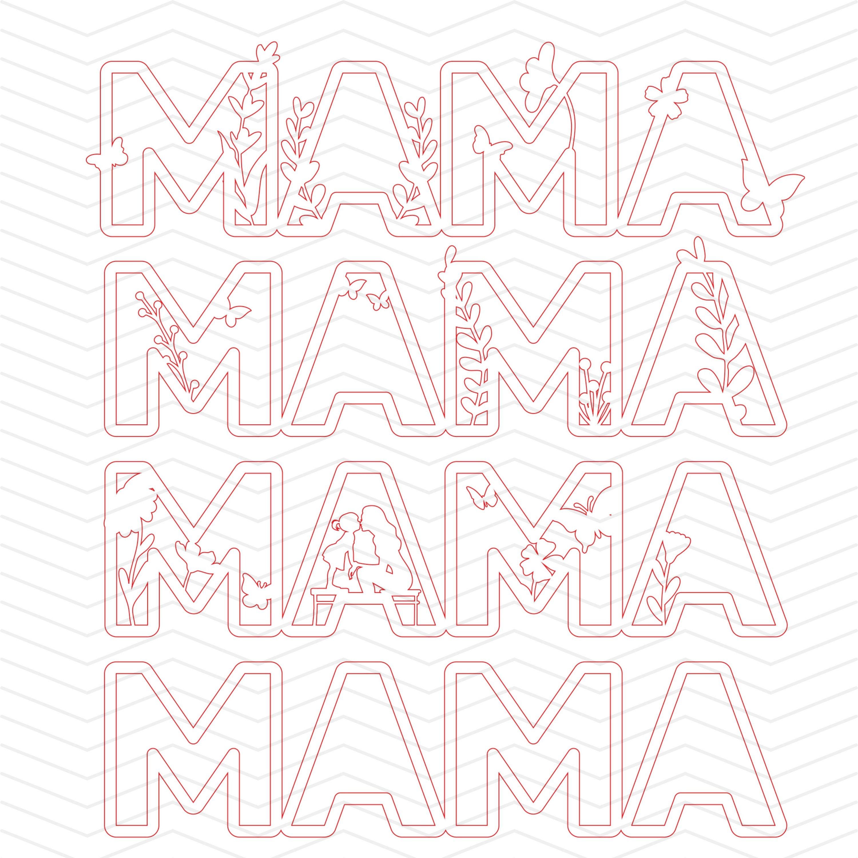 MAMA 3D Laser Cut File: Mother & Kid SVG Template (digital Download) - Etsy