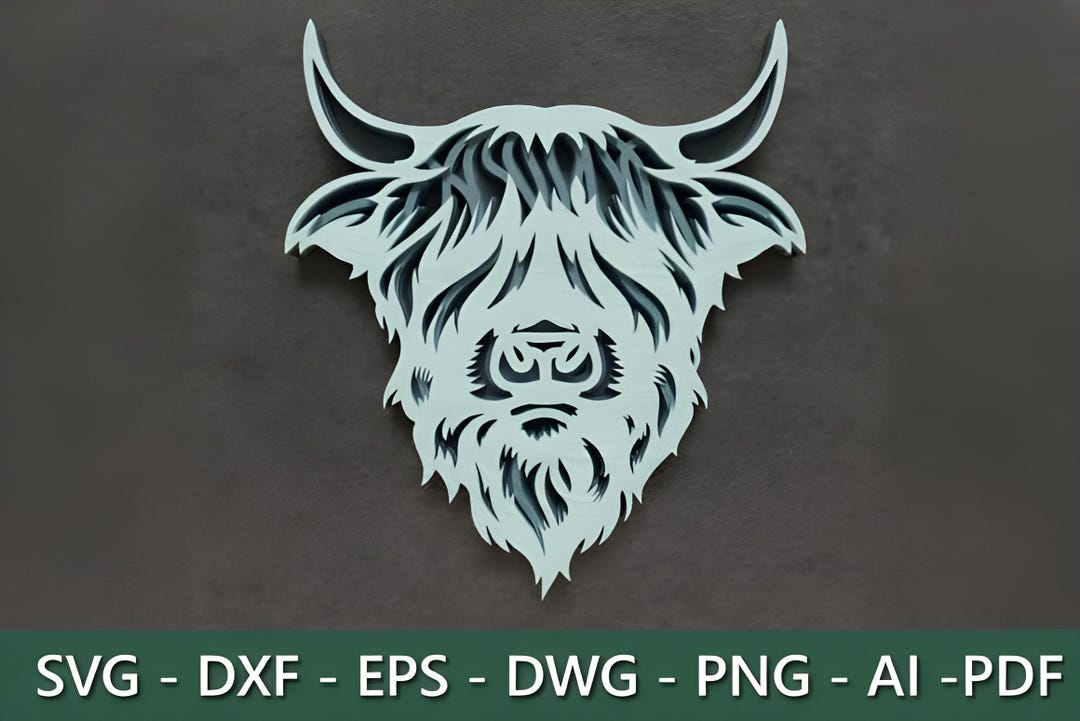 Multilayer Highland Cow Laser Cut File Highland Cow SVG Layered Svg ...