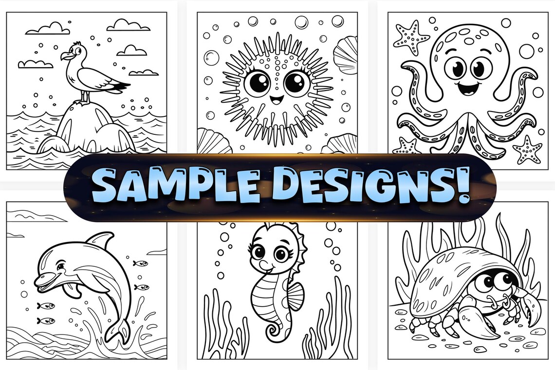 60+ Bold and Easy Ocean Scene Coloring Pages - Adult and Kids Coloring ...