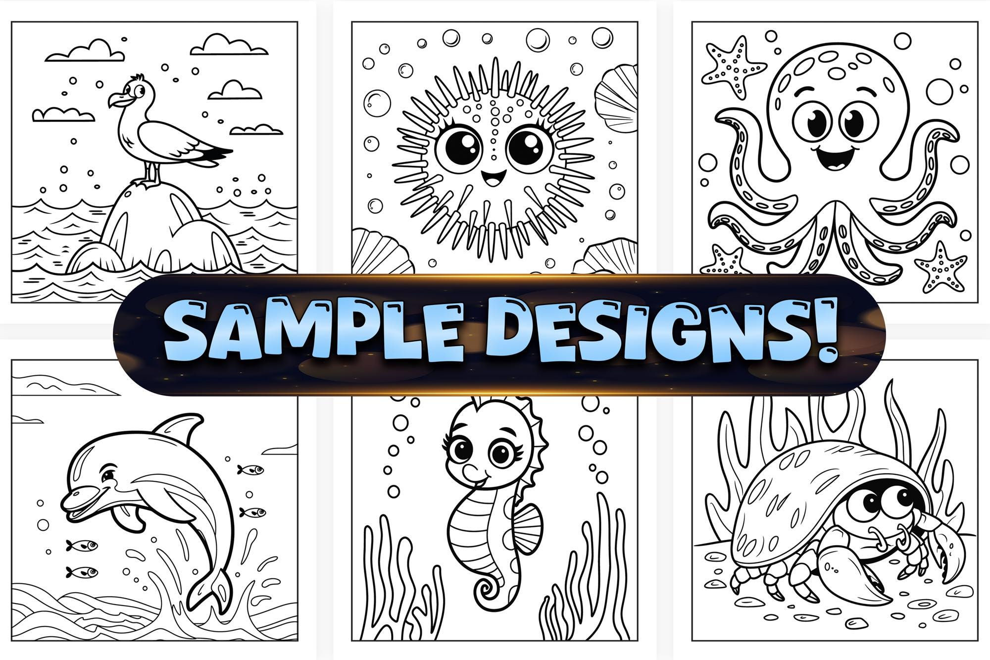 60+ Bold and Easy Ocean Scene Coloring Pages - Adult and Kids Coloring ...