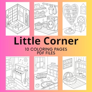 10 Little Corner Super Cute Designs of Cozy, Hygge Spaces Coloring Book ...