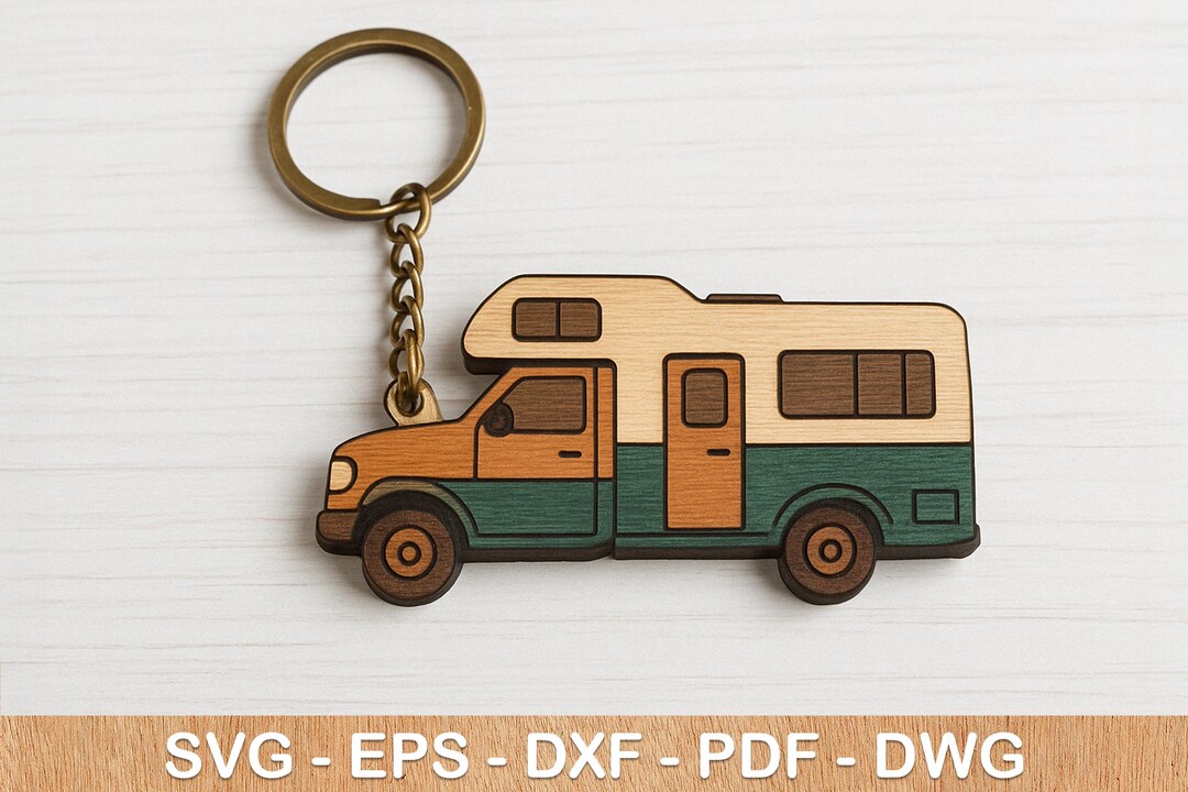 Camper Van Keychain SVG Design: Laser Cut Files (digital Download) - Etsy