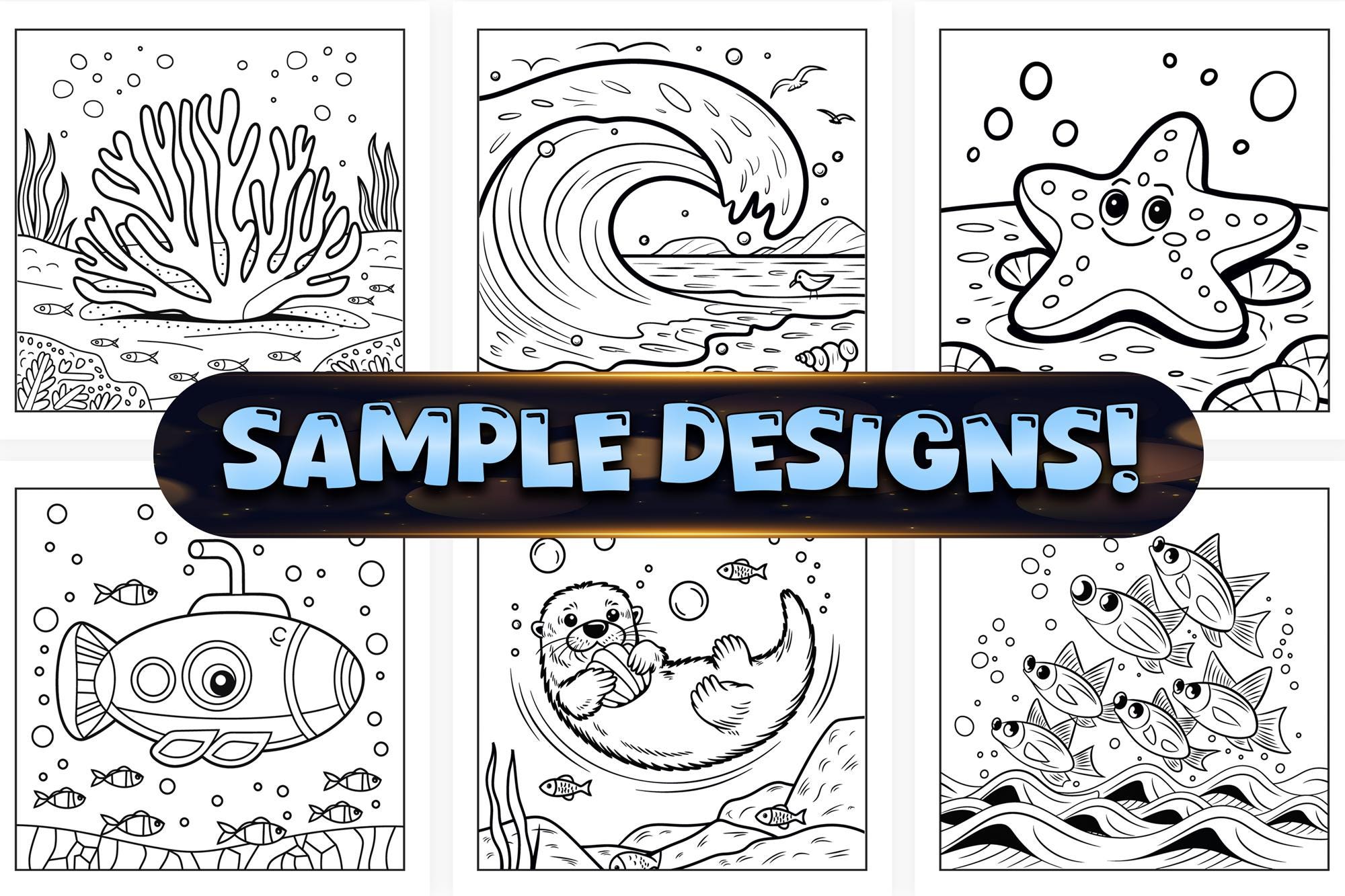 60+ Bold and Easy Ocean Scene Coloring Pages - Adult and Kids Coloring ...
