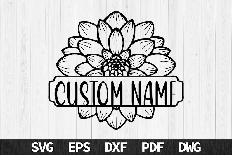 Floral Name Sign SVG Bundle: Laser Cut Flower Monogram (digital ...