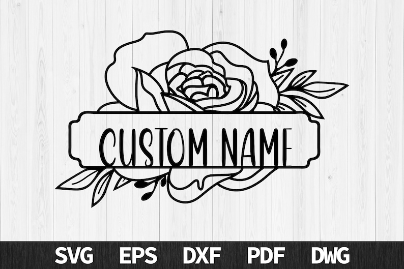 Floral Name Sign Svg Bundle | Custom Name Flower Laser Cut Files ...