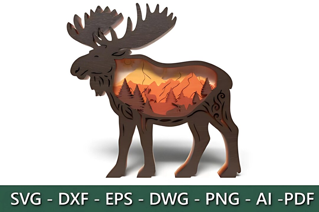 Multilayer Moose Mandala 6 Layers for Laser and Cutter Machines, Home ...