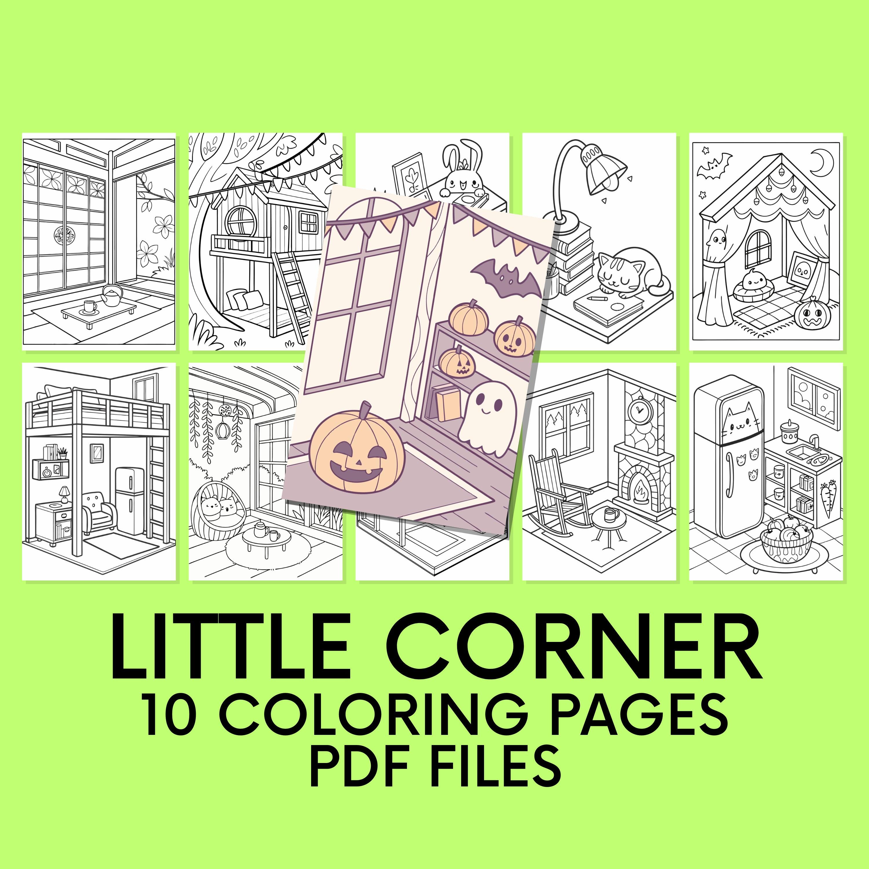 Cozy Kawaii Coloring Book, Little Corner Designs (PDF Download) - Etsy