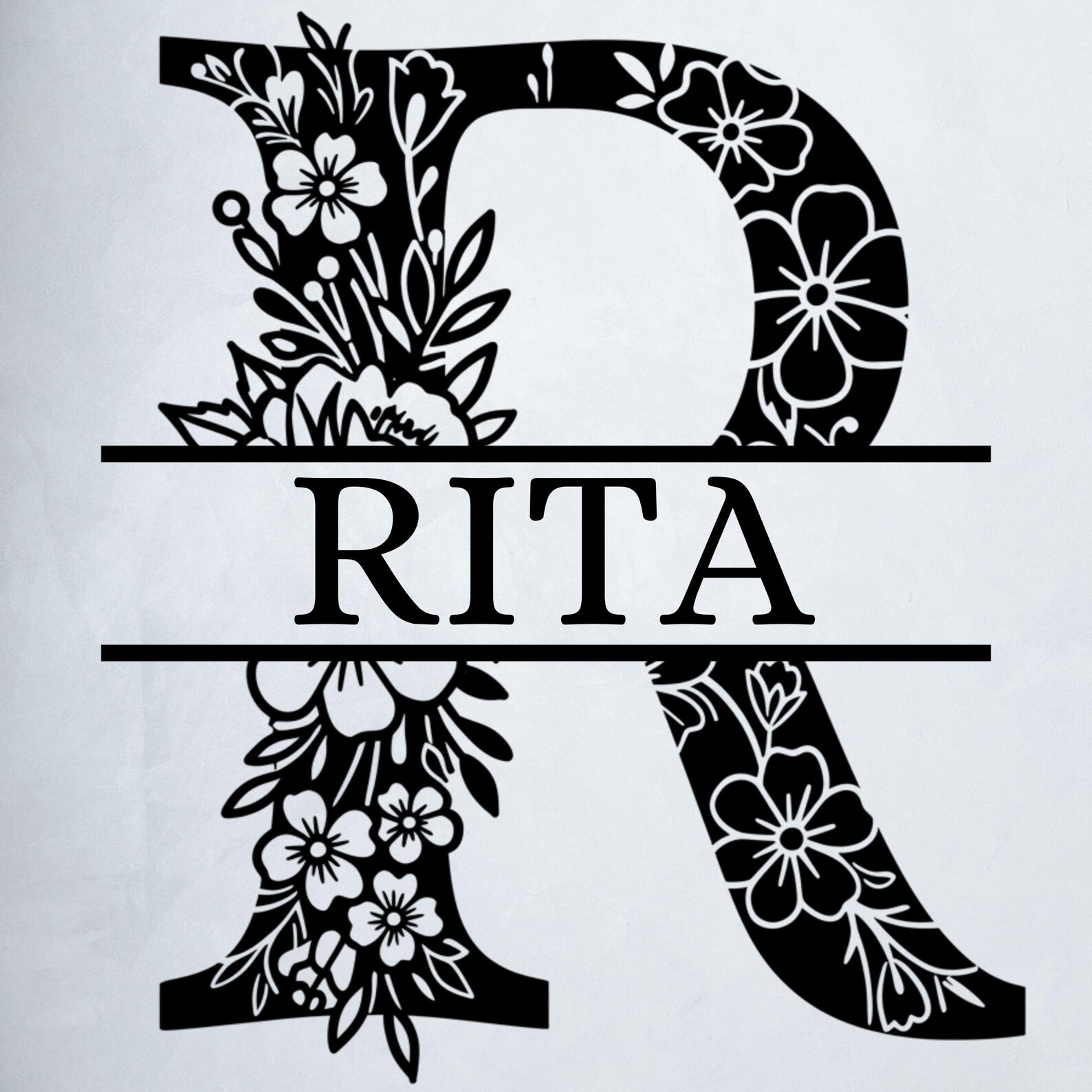 Flowers Split Monogram Png, Floral Monogram Clipart, Sunflower Letter ...