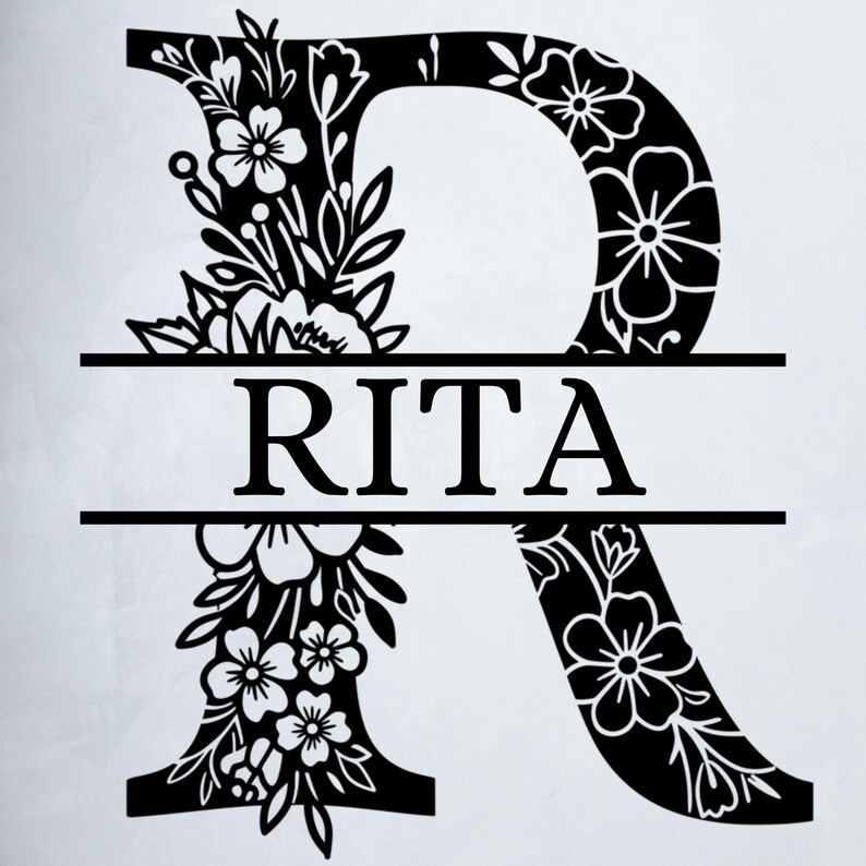 Flowers Split Monogram Png, Floral Monogram Clipart, Sunflower Letter ...