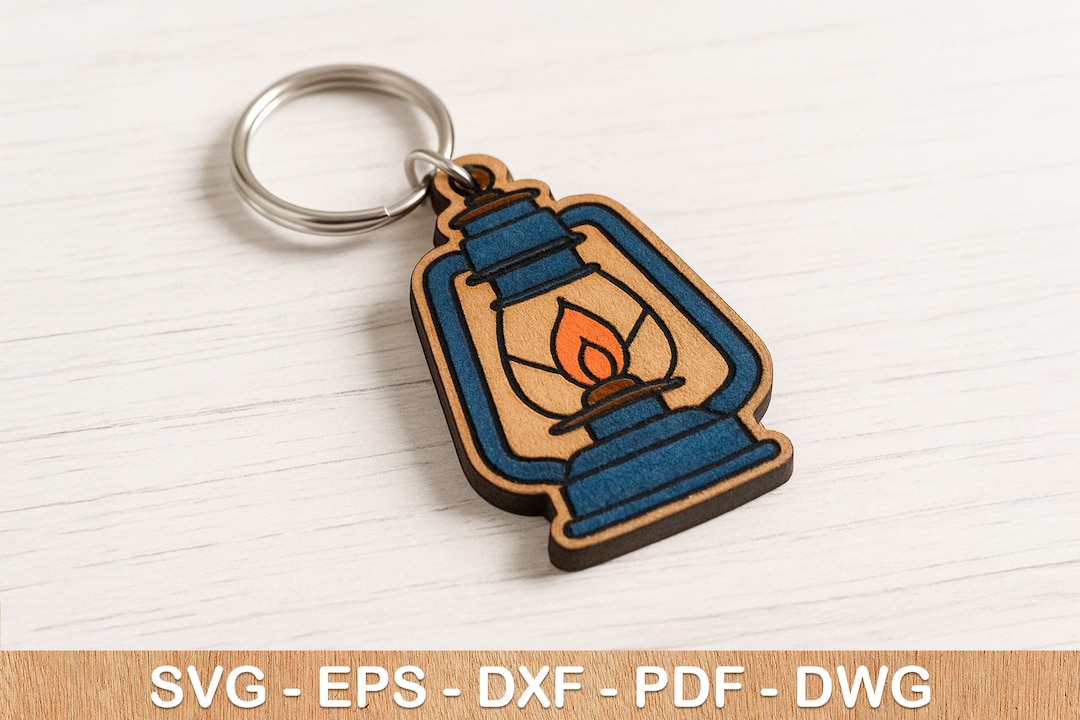 Vintage Lantern Keychain SVG Design Laser Cut Files, Glowforge Cut ...