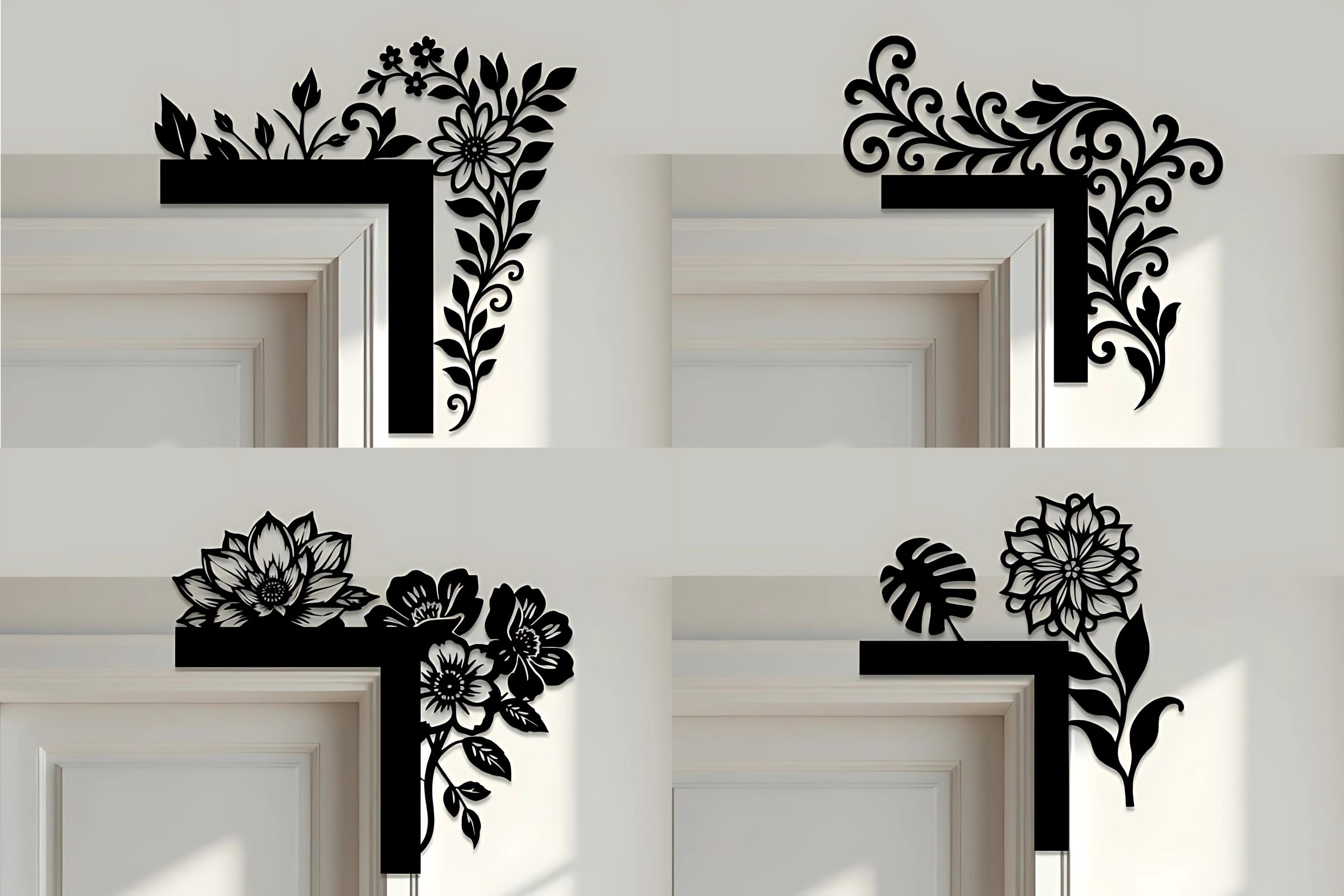 Floral Corner Laser Cut Files: Door Frame SVG Templates for Cricut ...