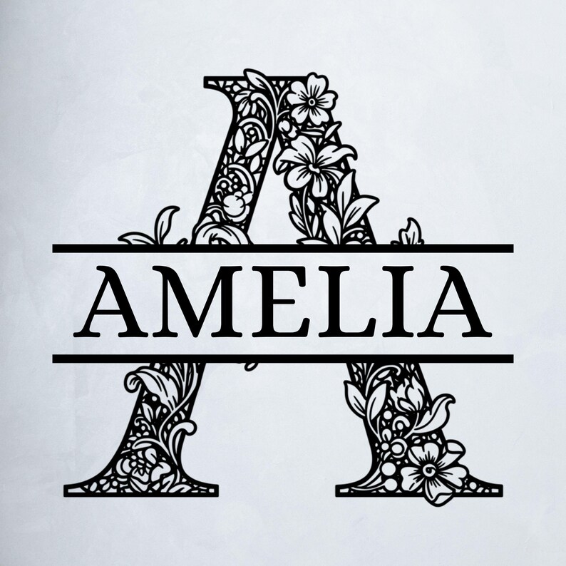 Flowers Split Monogram Png, Floral Monogram Clipart, Sunflower Letter ...