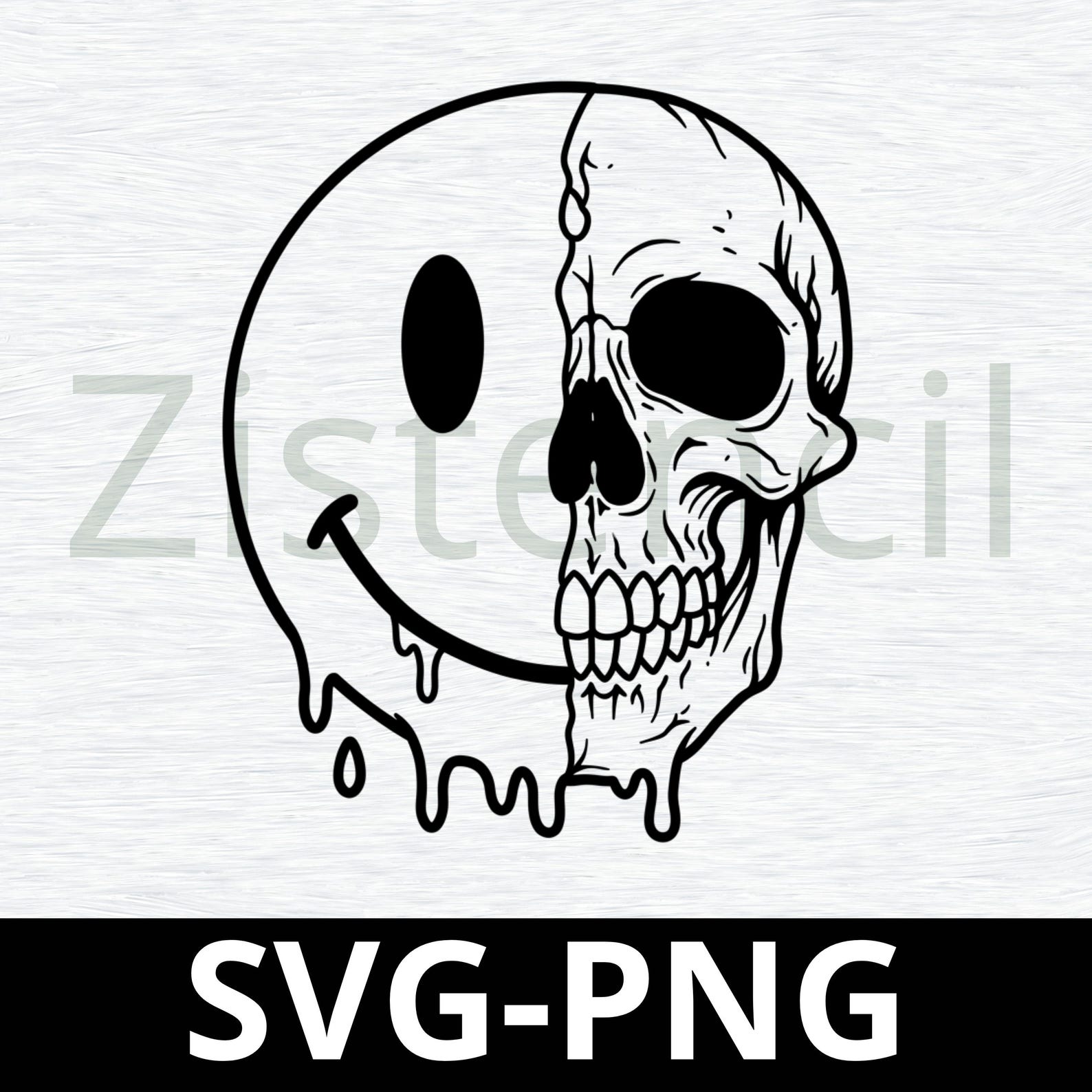 Creepy Dripping Smiley Face SVG: Horror Halloween Cut File - Etsy