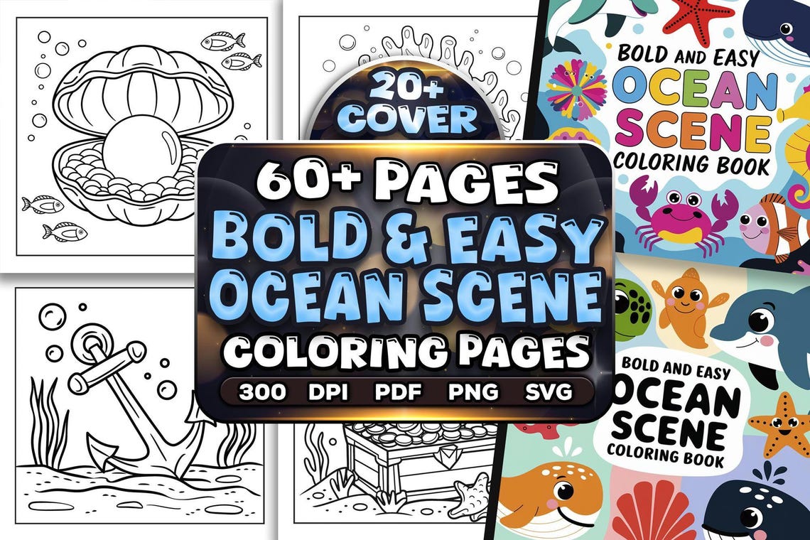 60+ Bold and Easy Ocean Scene Coloring Pages - Adult and Kids Coloring ...