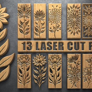 13 Floral Laser Cut SVG Files | Flower Wall Art Panels for Cricut ...