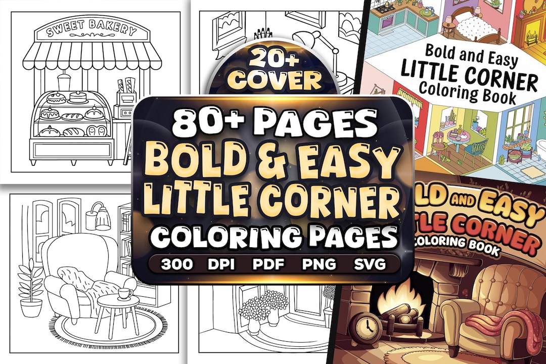 80+ Bold Easy Little Corner Coloring Pages | INSTANT DOWNLOAD ...