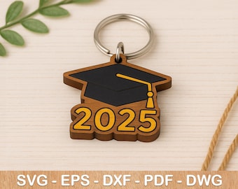 Class of 2025 Keychain Laser SVG File, Grad Keychain SVG, 2025 ...