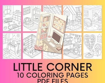 Cozy Corner: Cute Adorable Designs of Cozy, Hygge Spaces Coloring Book ...
