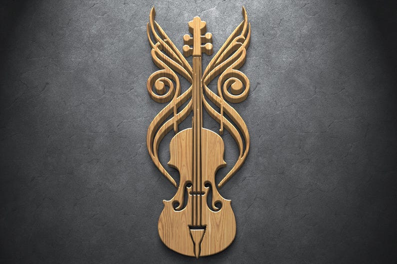 Violin Floral Laser Cut SVG Bundle | 13 Music Instrument & Flower Panel ...