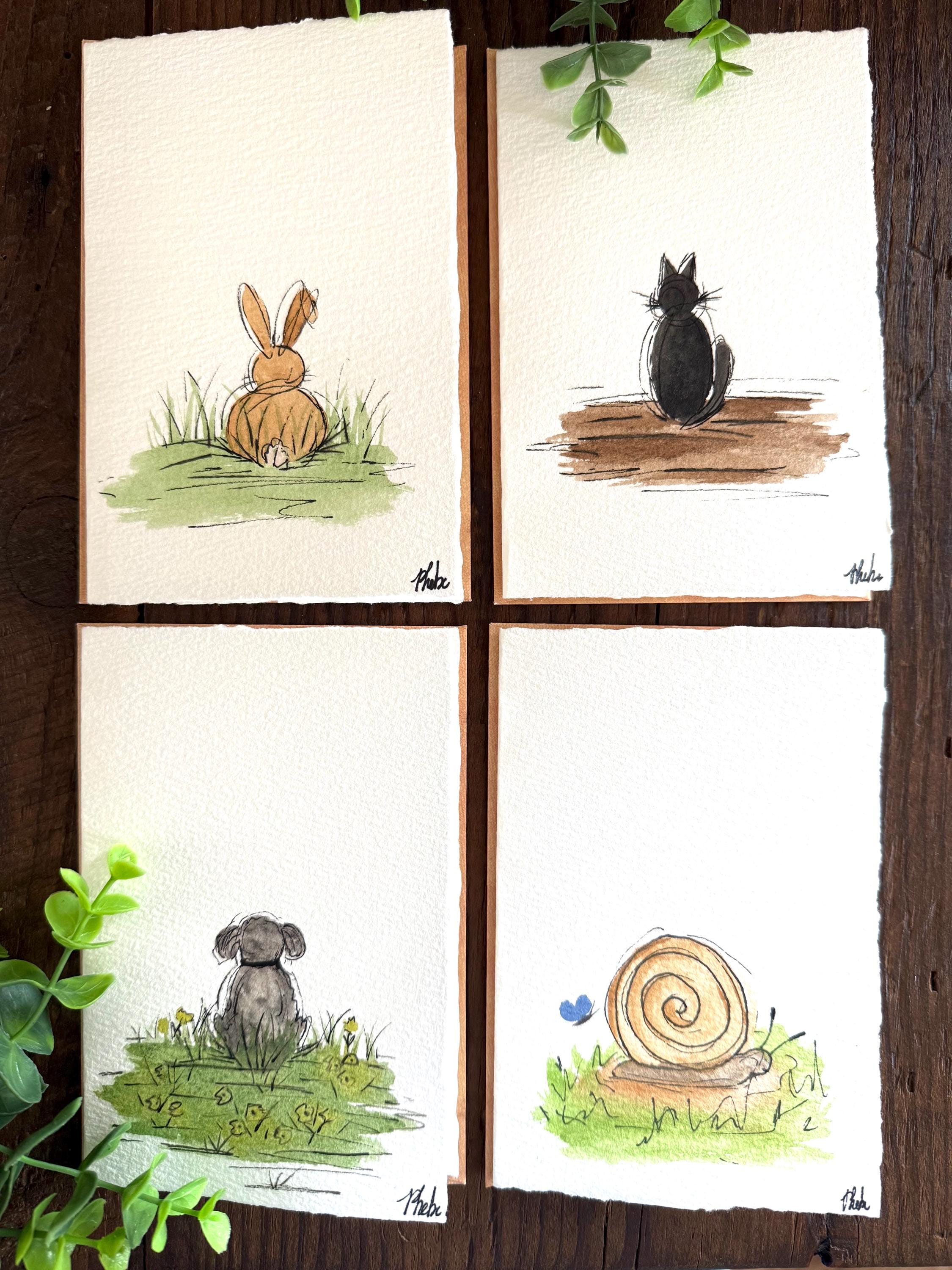 Hand-painted Assorted Watercolor Note Cards - Etsy