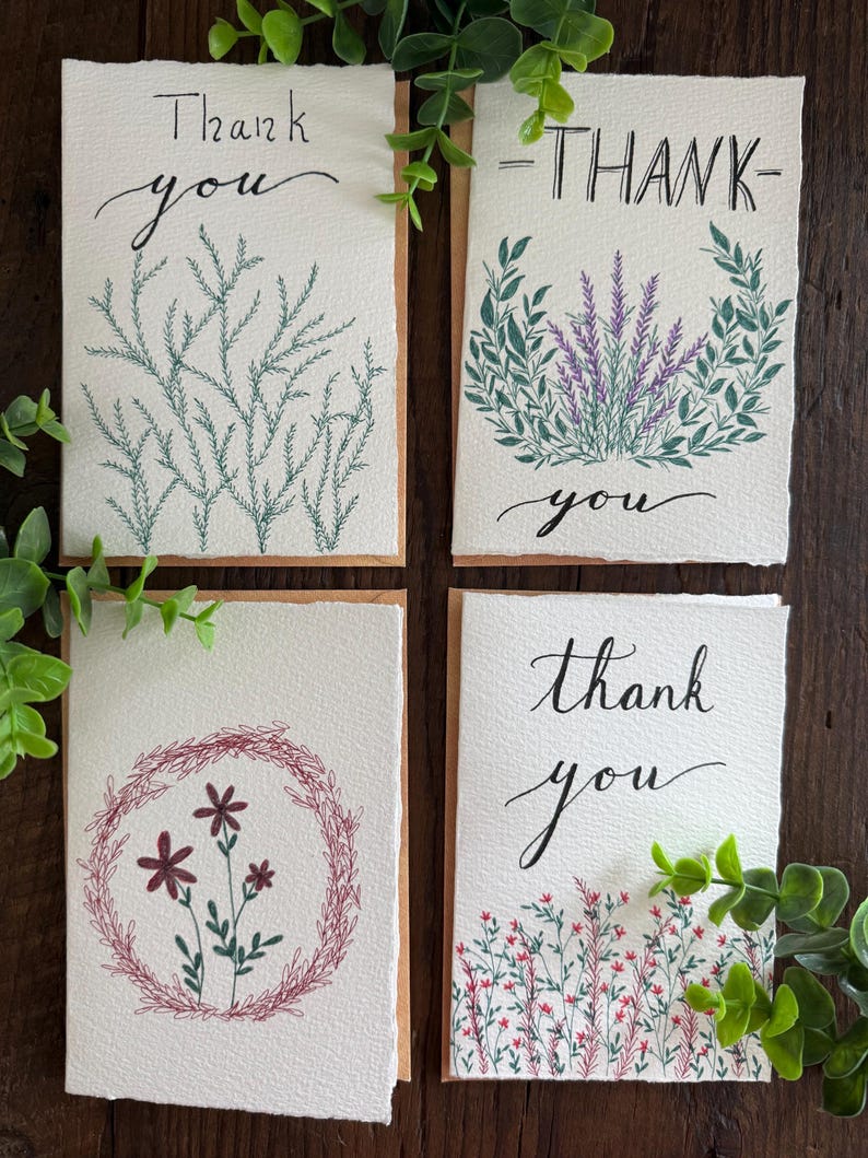 Hand-painted Assorted Watercolor Note Cards - Etsy
