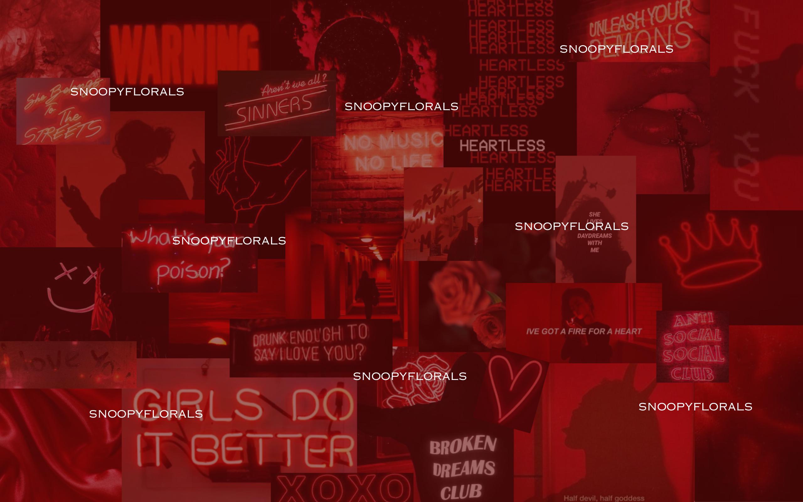 Red Aesthetic Laptop Background - Etsy