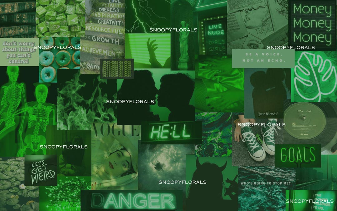 Green Aesthetic Laptop Wallpaper - Etsy