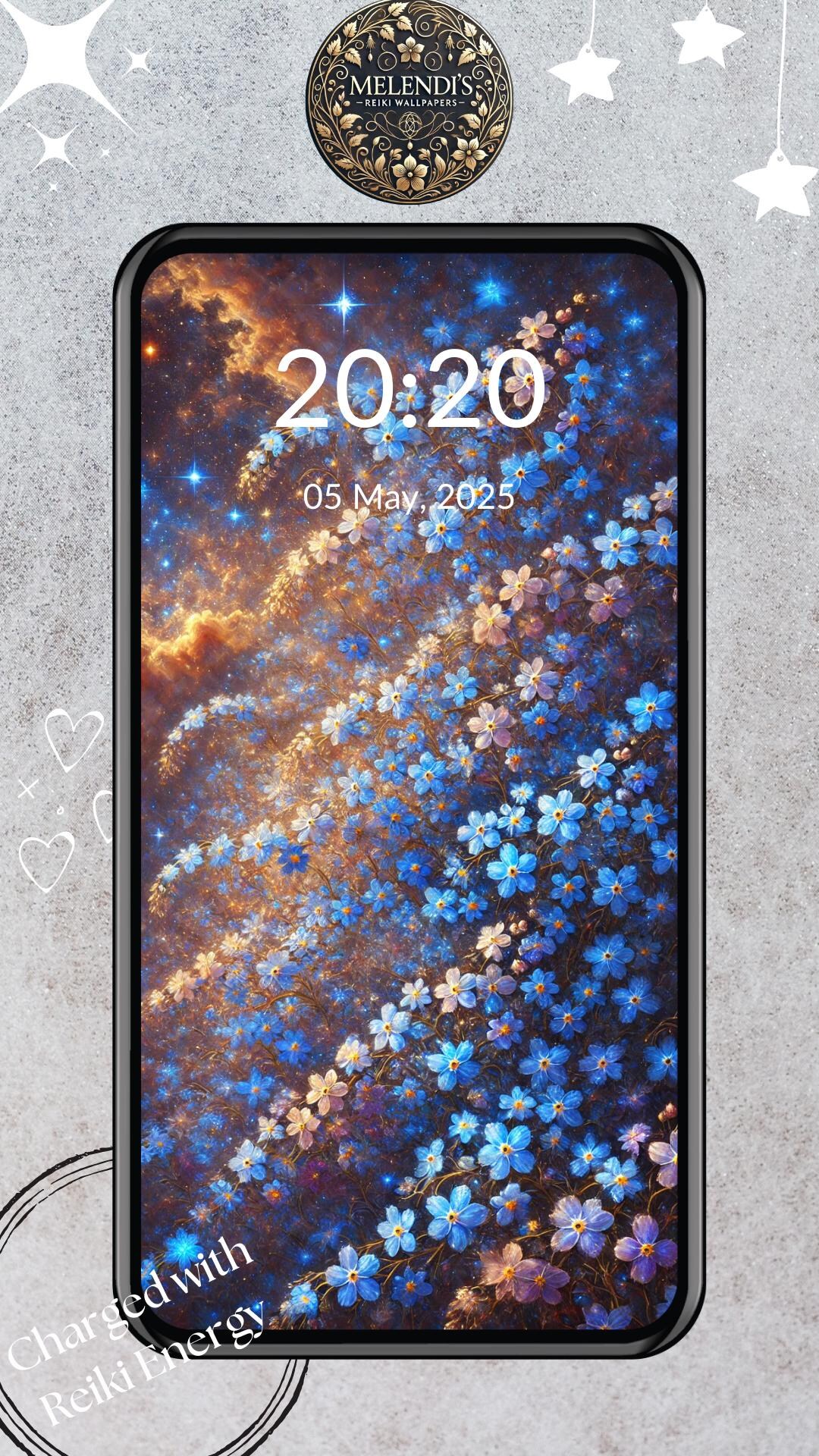 Reiki Infused Wallpaper With Blue Flowers – FREE PDF Included, Manifest ...