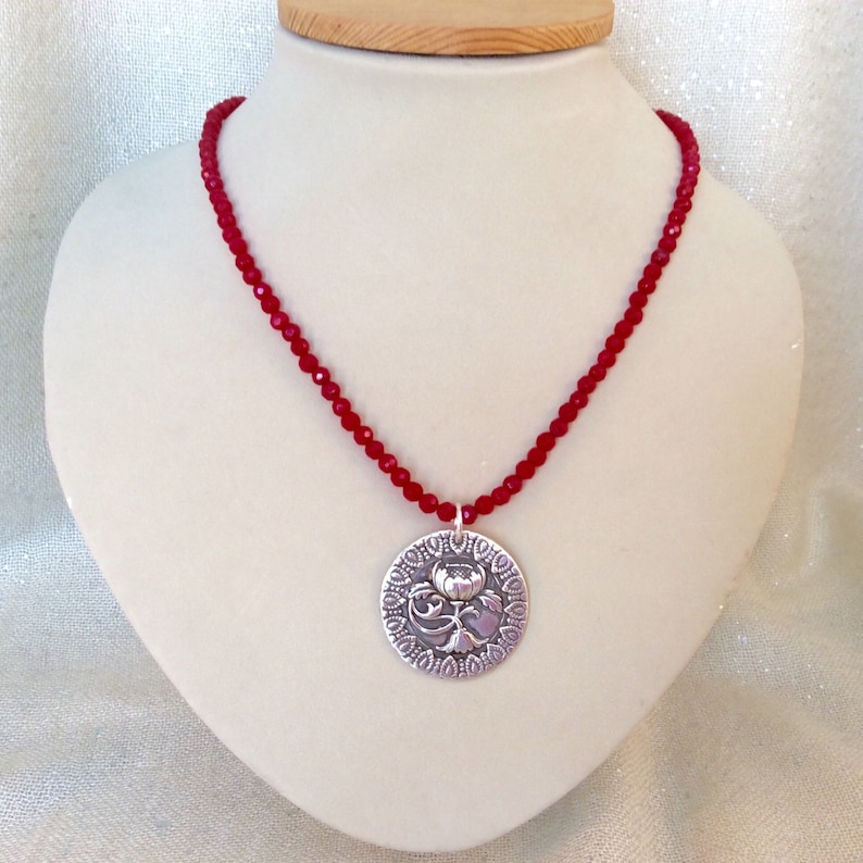 Pure Silver Poppy Pendant - Etsy