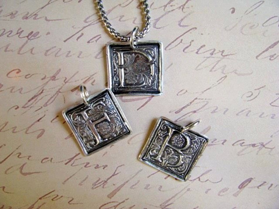 Pure Silver Wax Stamp Initial Without Border - Etsy
