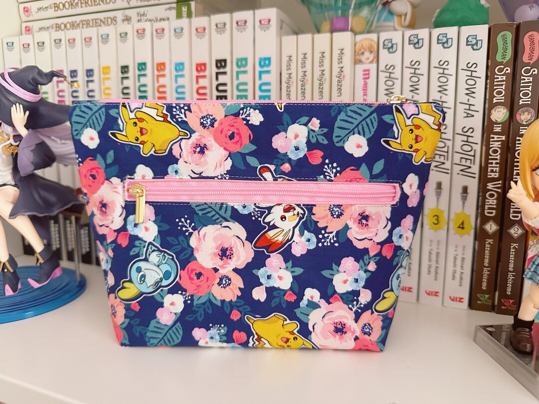 Pokemon Inspired Zipper Pouch, Medium Shaped Pouch W/front Pocket ...