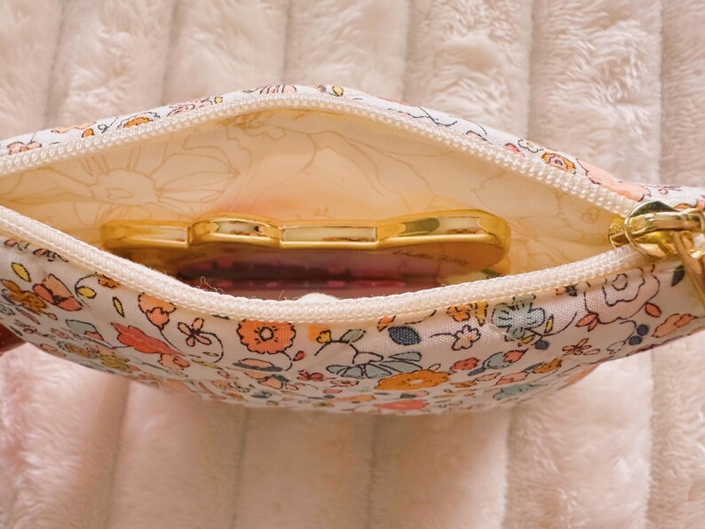 Floral Quilted Mini Coin Pouch | Small Zipper Wallet | Card Holder ...