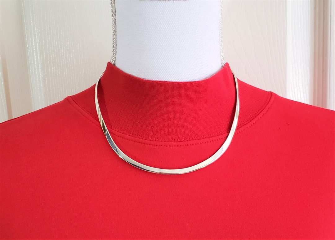 Vintage Sterling Silver Polished Contoured Torque Collar Necklace Add a ...
