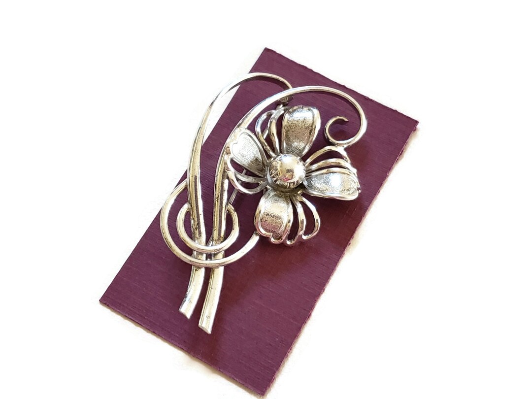 Vintage Forstner Sterling Dogwood Flower Brooch Silver Pin, Jesus ...