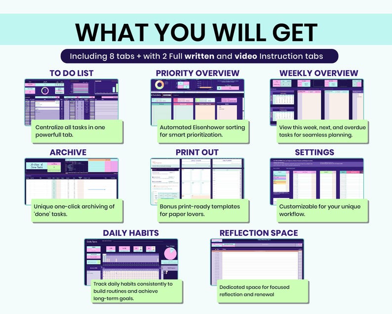 Task Tracker Spreadsheet Template: To-do List, Project Planner (digital Download) - Etsy