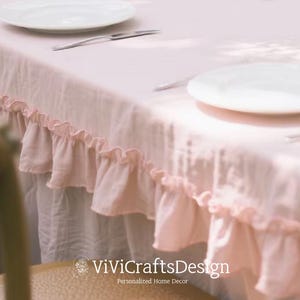 Ruffled Tablecloth | Baby Shower Tablecloth | Dusty Rose Tablecloth ...