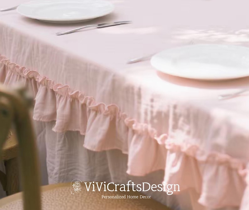 Ruffled Tablecloth | Baby Shower Tablecloth | Dusty Rose Tablecloth ...