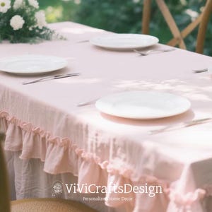 Ruffled Tablecloth | Baby Shower Tablecloth | Dusty Rose Tablecloth ...