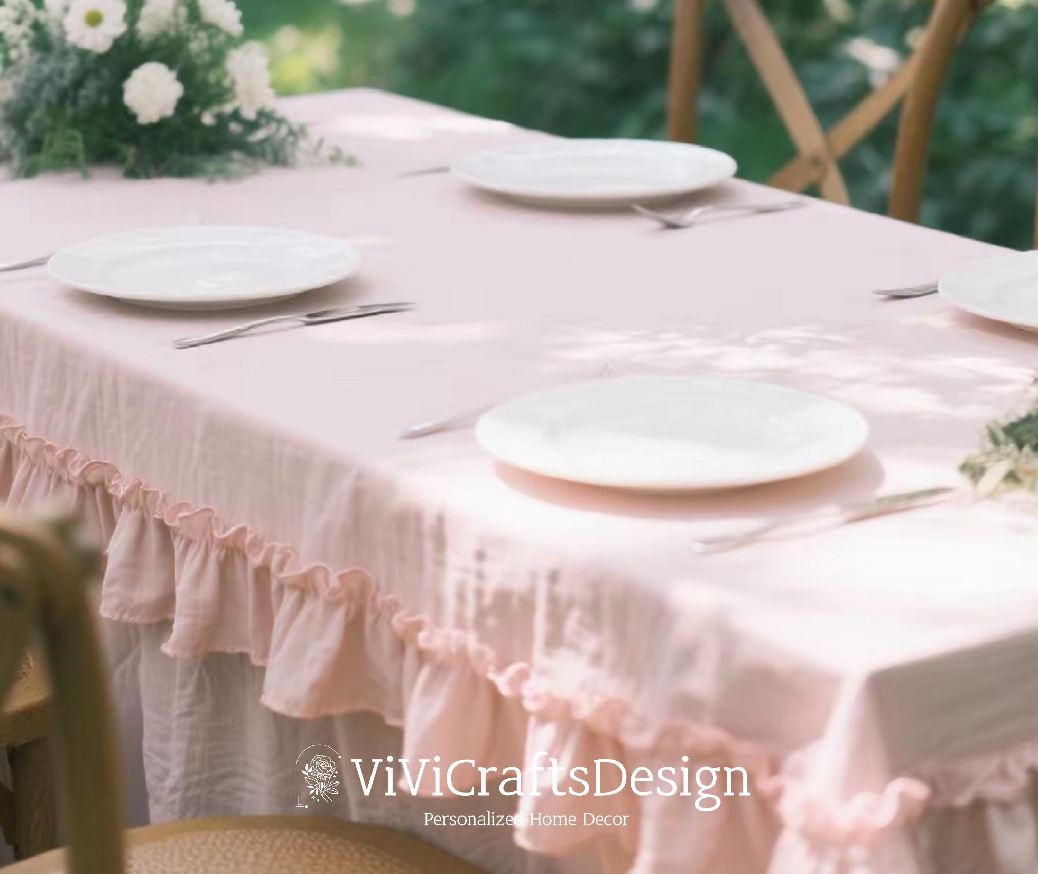Ruffled Tablecloth | Baby Shower Tablecloth | Dusty Rose Tablecloth ...